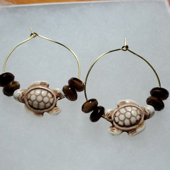 Hand Crafted | Jewelry | Handmade Turtle Hoop Earrings | Poshmark